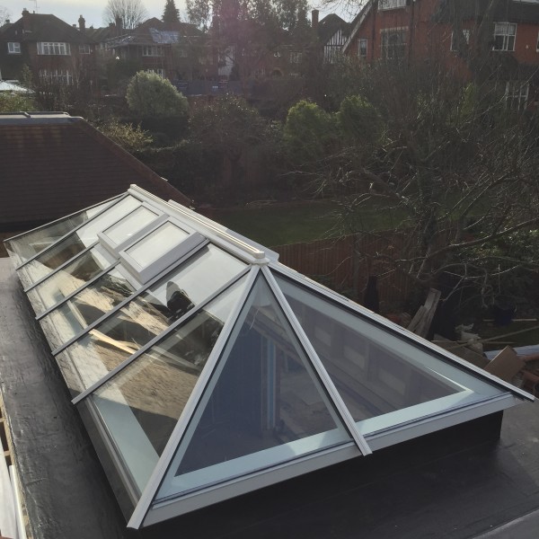 Flat roof ‘meets’ lantern roof - Medina Joinery