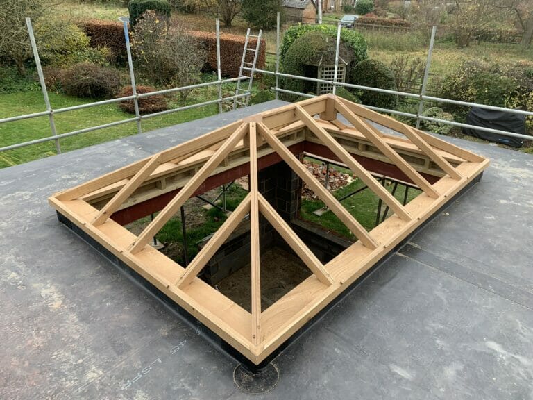 Timber roof lantern with lighting - Medina Joinery